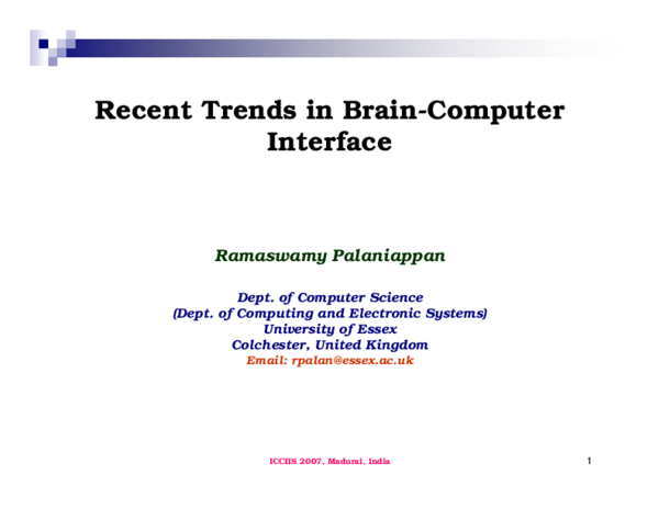 (PDF) Recent Trends in Brain-Computer Interface