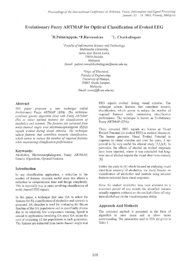 (PDF) Evolutionary fuzzy ARTMAP for optimal classification of evoked EEG