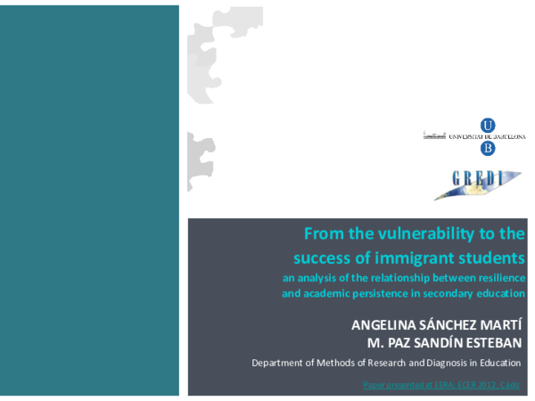 (PDF) From the vulnerability to the success of immigrant students (ppt)
