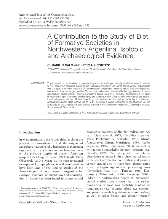 (PDF) When maize is not the first choice: advances in paleodietary ...