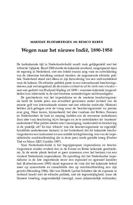 (PDF) ‘Wegen naar het nieuwe Indië’ in: Marieke Bloembergen and Remco ...