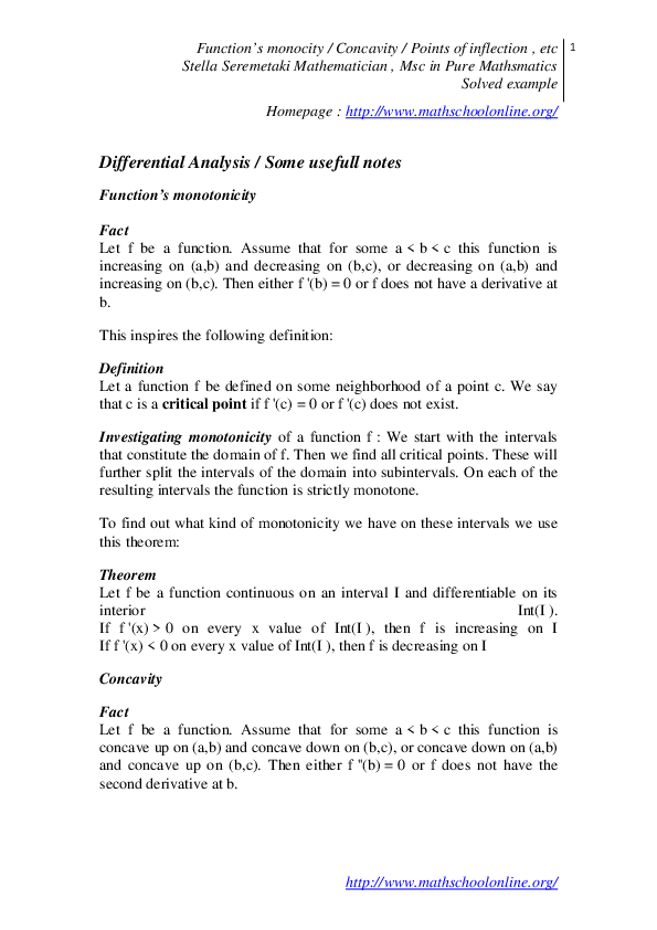 (PDF) Differential Analysis - Notes for students with examples