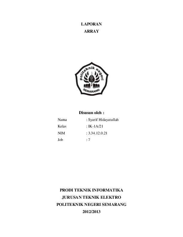(PDF) Laporan Job 7 Array 9 Mei