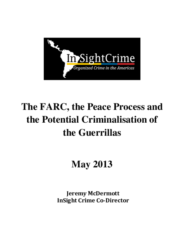 (PDF) The FARC, the Peace Process and the Potential Criminalization of ...