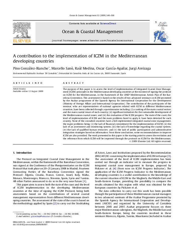 (PDF) A contribution to the implementation of ICZM in the Mediterranean ...