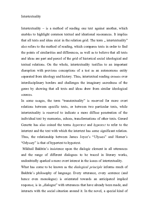 (DOC) Intertextuality