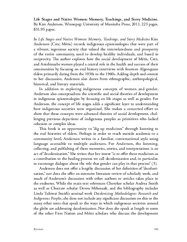 Life Stages and Native Women: Memory, Teachings, and Story Medicine. By ...