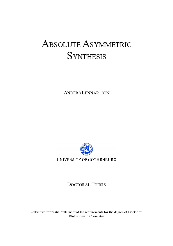 (PDF) Absolute Asymmetric Synthesis