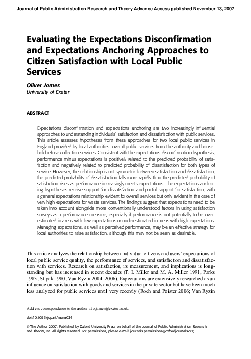 (PDF) Evaluating the Expectations Disconfirmation and Expectations ...