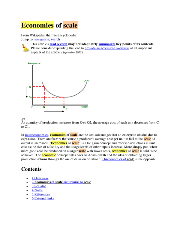 (DOC) Economies of scale
