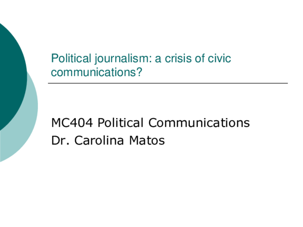 (PPT) Political Journalism