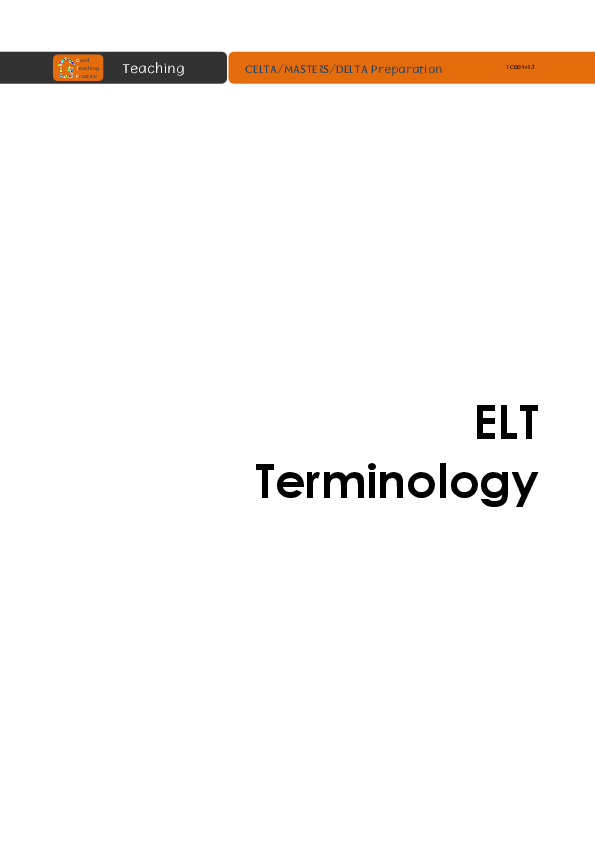 (PDF) ELT Terminology