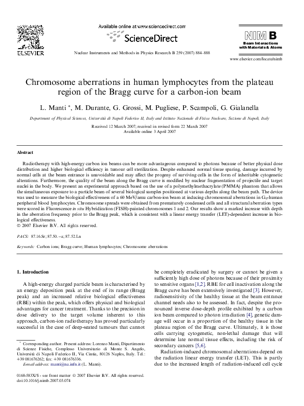 (PDF) Chromosome aberrations in human lymphocytes from the plateau ...