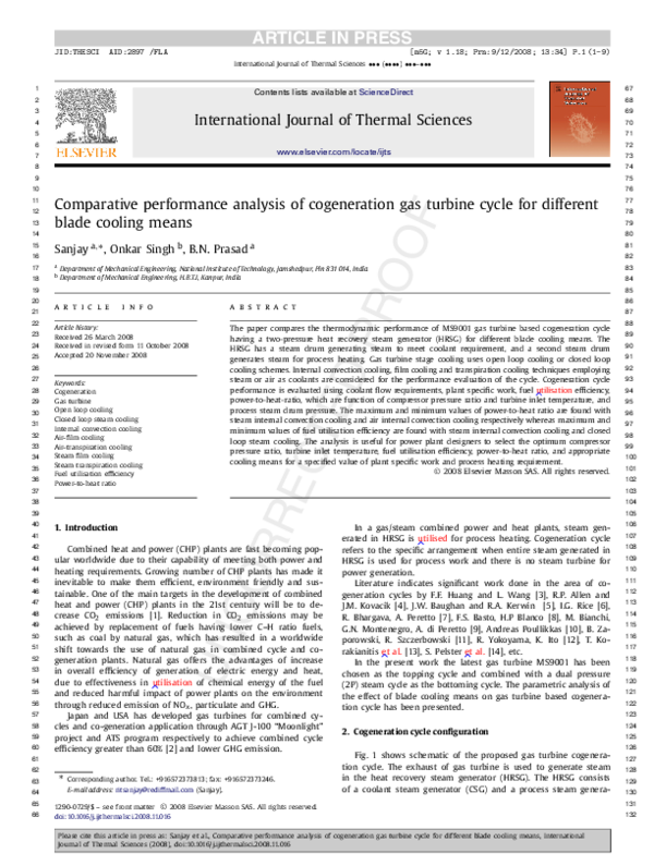 (PDF) Comparative Performance Analysis of Cogeneration Gas Turbine ...
