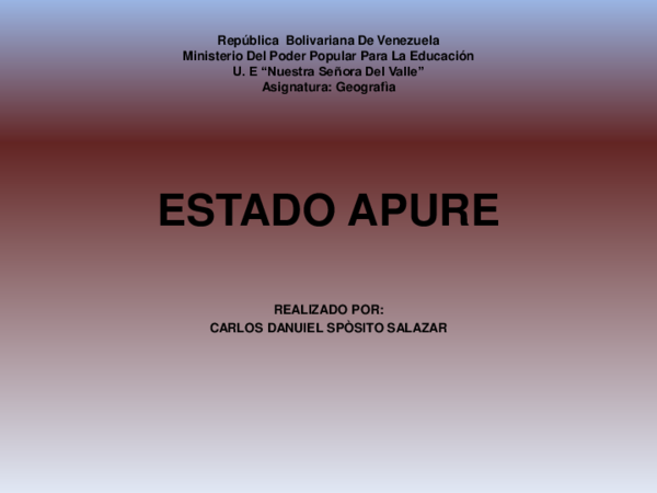 (PPT) ESTADO APURE
