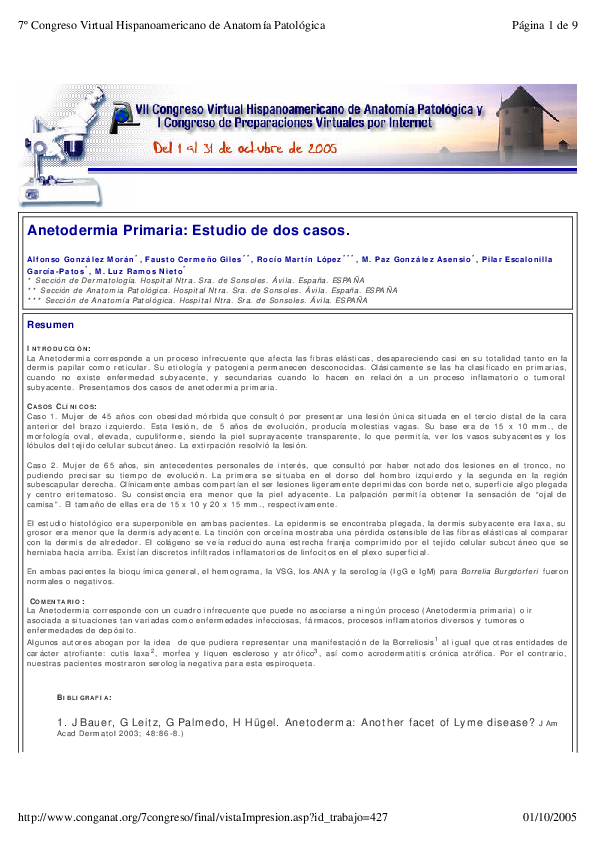 (PDF) Anetodermia Primaria: Estudio de dos casos
