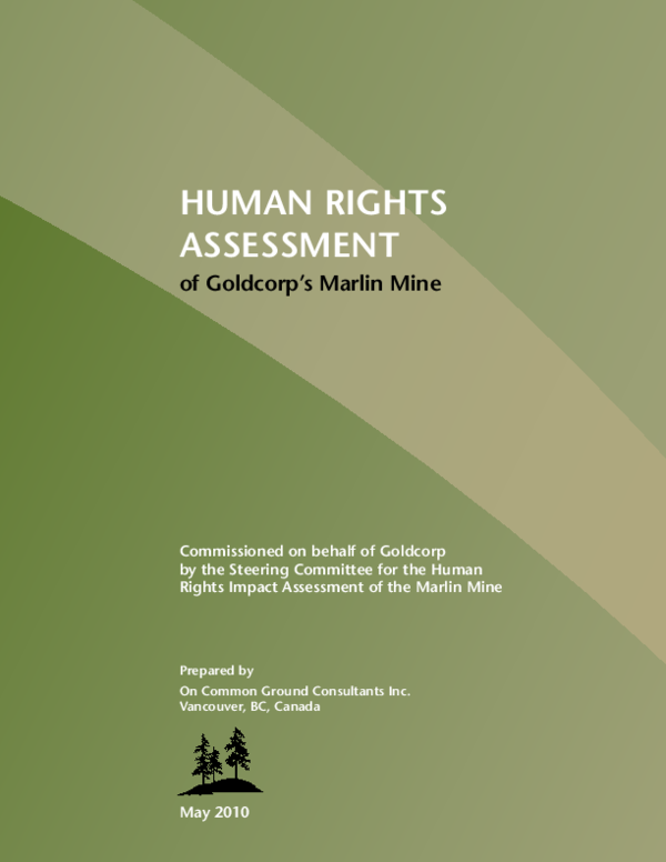 (PDF) Human Rights Impact Assessment Marlin Mine