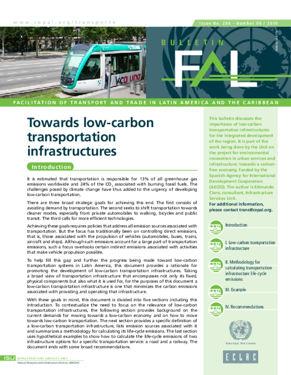 (PDF) Towards low-carbon transportation infrastructures