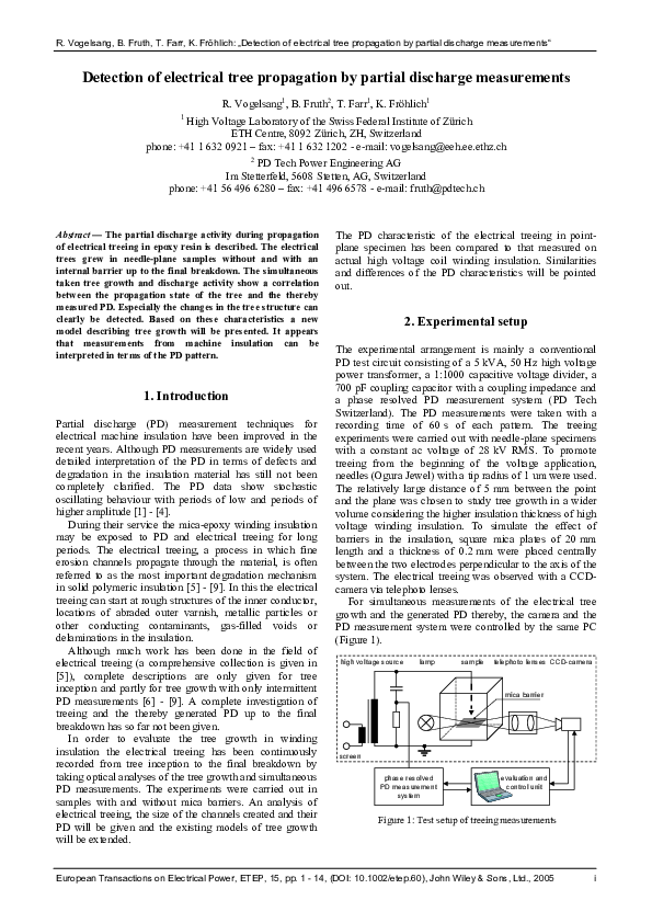 (PDF) Vogelsang ETEP-Journal Detection of electrical tree propagation ...