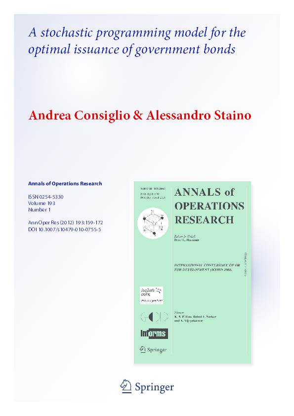 (PDF) A stochastic programming model for the optimal issuance of ...