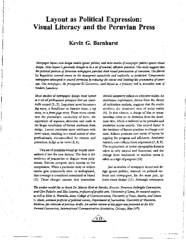 (PDF) Layout as Political Expression: Visual Literacy and the Peruvian ...
