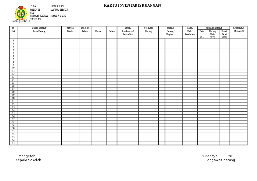 (DOC) Data inventaris SMK PGRI
