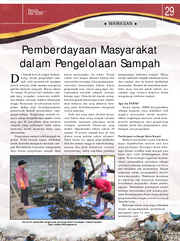 (PDF) Pemberdayaan Masyarakat dalam Pengelolaan Sampah