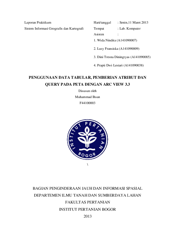 PENGGUNAAN DATA TABULAR, PEMBERIAN ATRIBUT DAN QUERY PADA PETA DENGAN ...