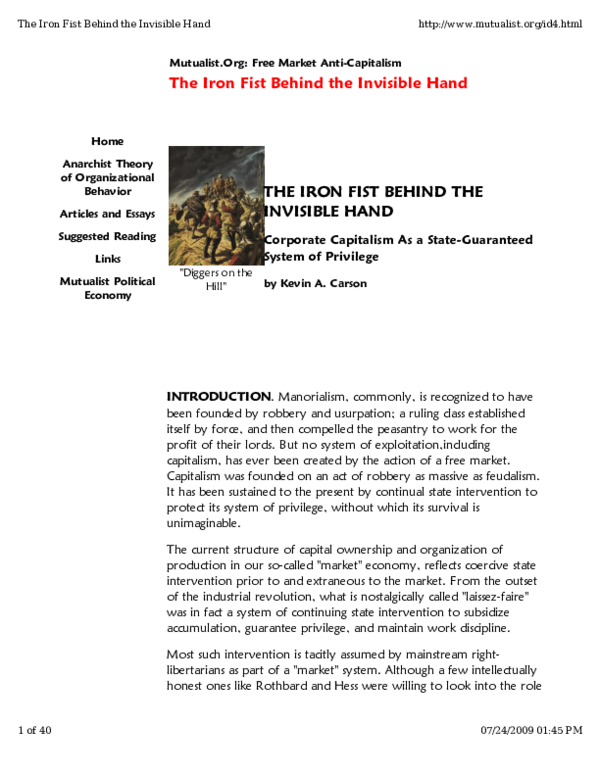 (PDF) The Iron Fist Behind the Invisible Hand: Corporate-Capitalism As ...