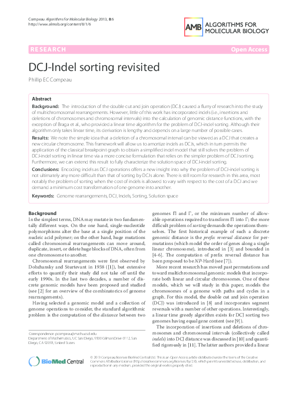 (PDF) DCJ-Indel Sorting Revisited