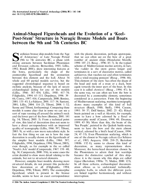 (PDF) Animal‐Shaped Figureheads and the Evolution of a 'Keel‐Post‐Stem ...