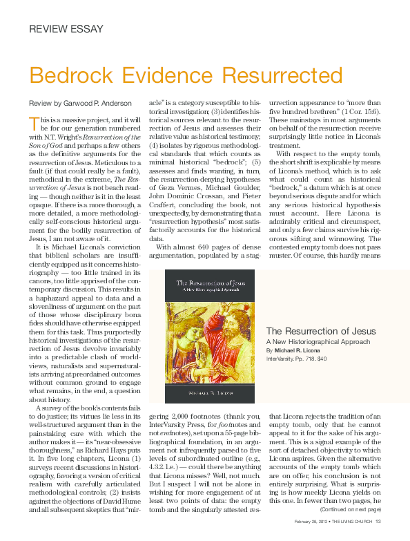 (PDF) Michael Licona, The Resurrection of Jesus: A New ...