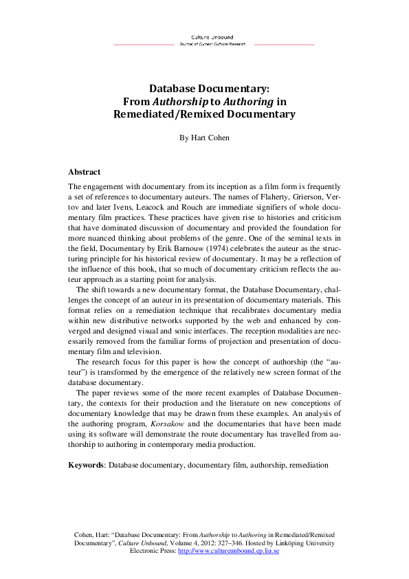(PDF) Database Documentary