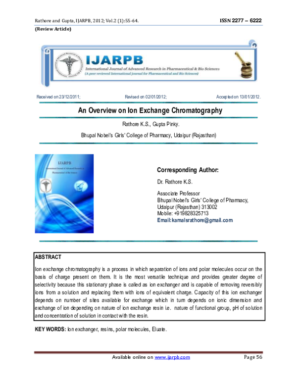 (PDF) Ion Exchange Resins
