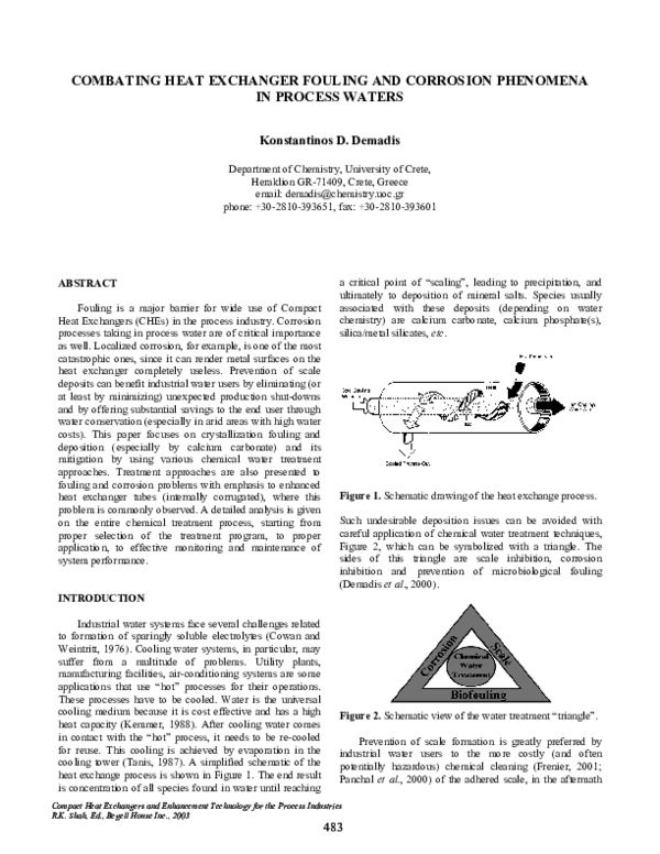 (PDF) Combating Heat Exchanger Fouling and Corrosion Phenomena in ...