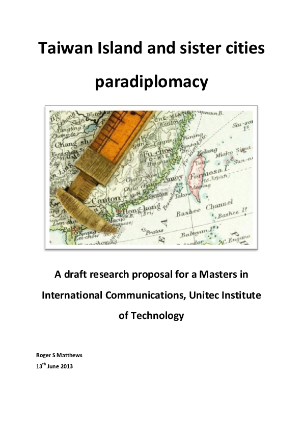 (PDF) Taiwan Island and sister cities paradiplomacy
