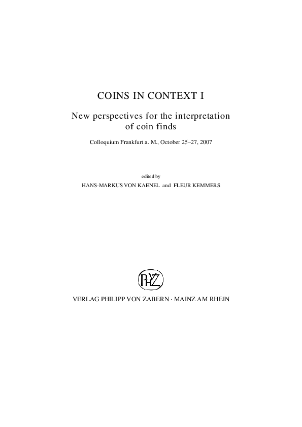 (PDF) "Coins, Contexts, and an Iconographic Approach for the 21st ...