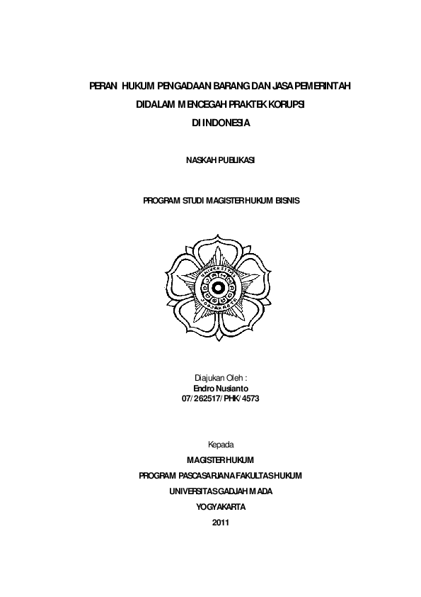 (PDF) Corruption in Procurement Process