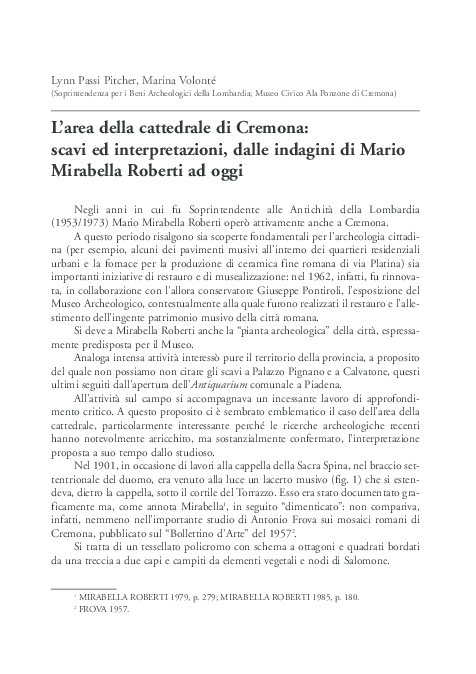 L’area della cattedrale di Cremona: scavi ed interpretazioni, dalle ...