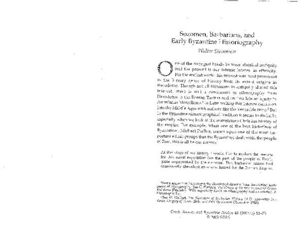 (PDF) Sozomen, Barbarians, and Early Byzantine Historiography