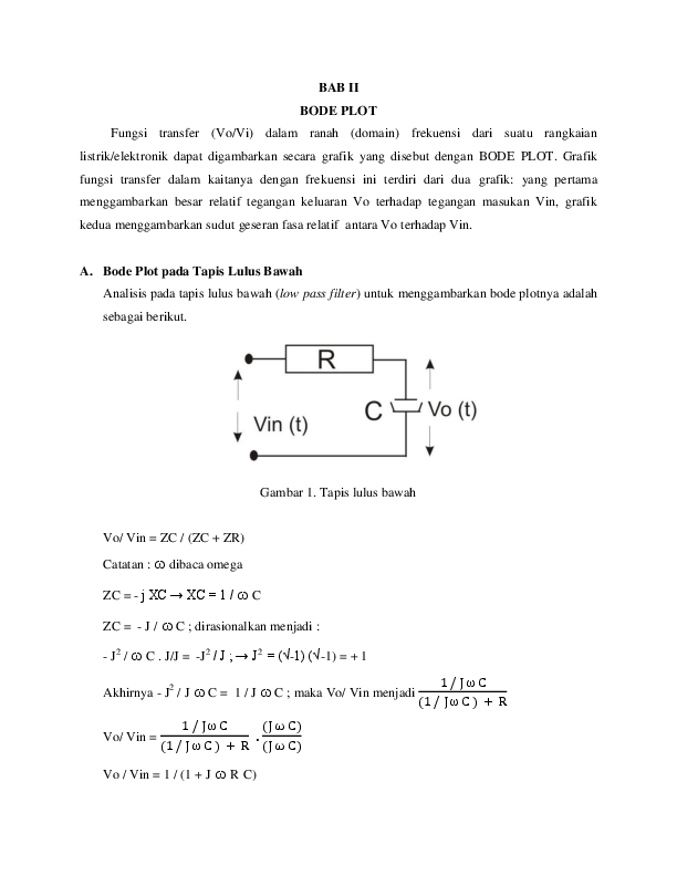 (DOC) Elektronika Lanjut Bab II Bode Plot by Sunomo