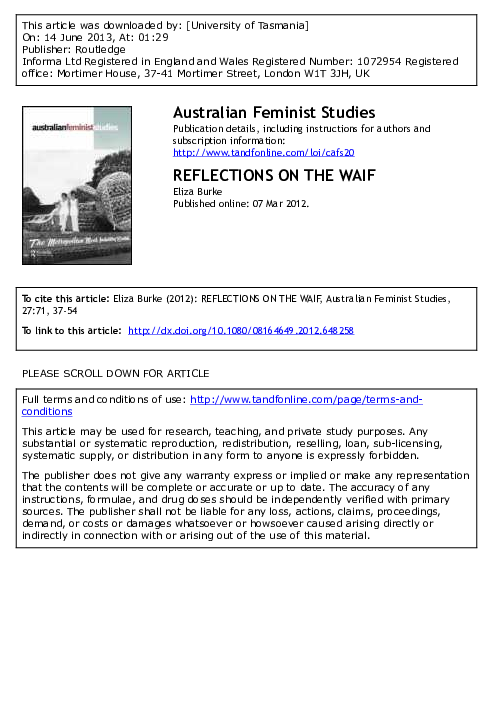 (PDF) Reflections on the Waif: Images of slenderness and distress in ...