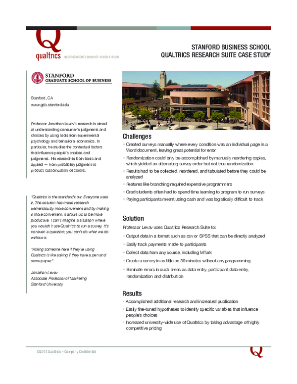 (PDF) Stanford University Case Study