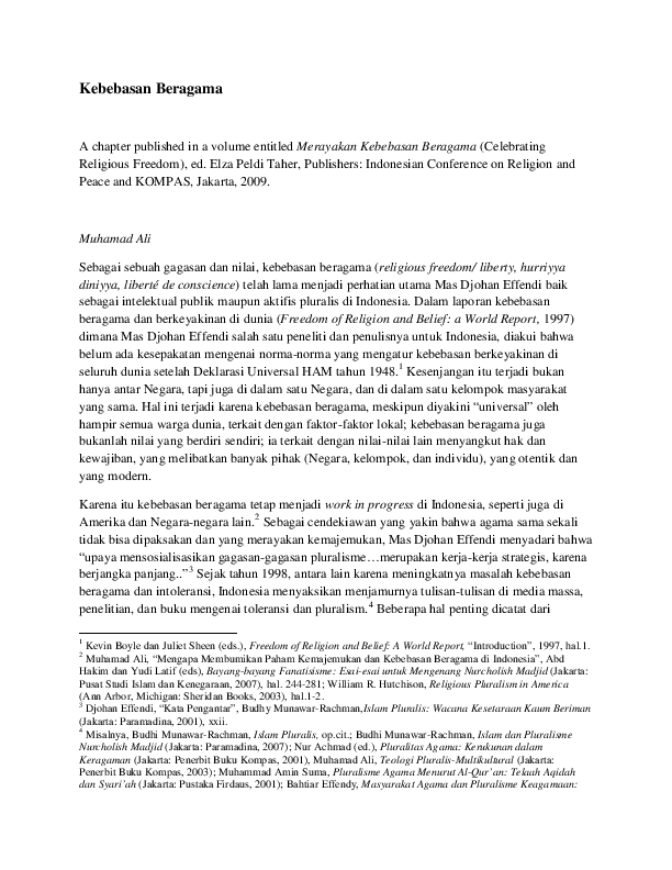 (PDF) Kebebasan Beragama