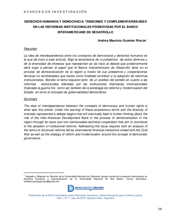 (PDF) Derechos humanos y democracia