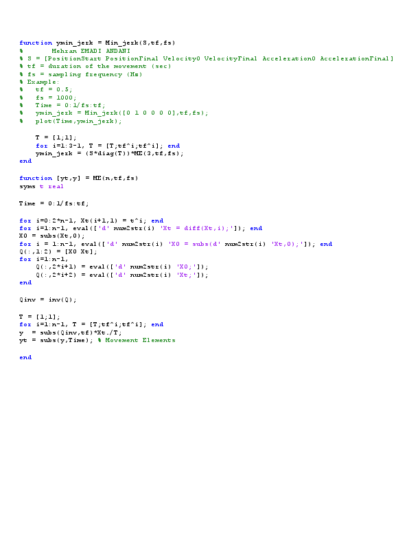 (DOC) Minimum Jerk Trajectory - Matlab Code | Mehran Emadi Andani ...