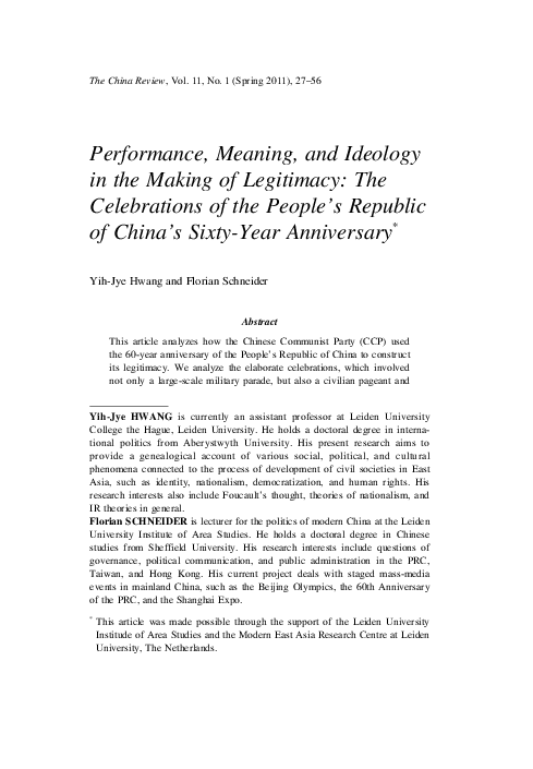 (PDF) Hwang Yih-Jye & Schneider F.A. (2011), 'Performance, Meaning, and ...