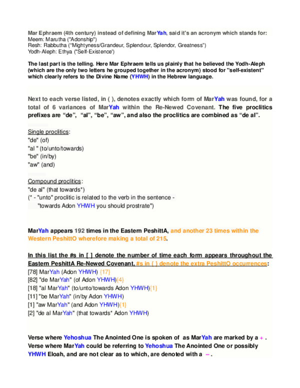 (PDF) g07a) MarYah - Eastern PeshittA and Western PeshittO
