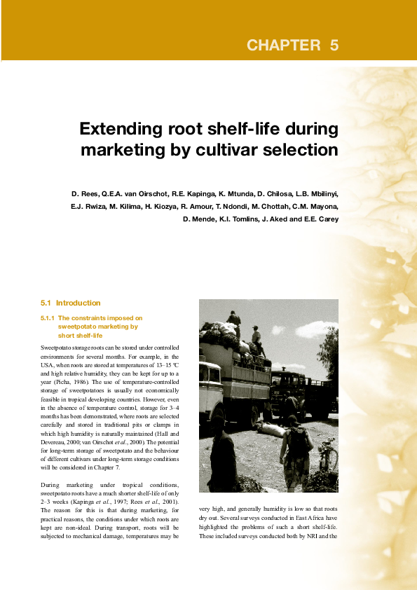 (PDF) Extending root shelf-life during marketing by cultivar selection