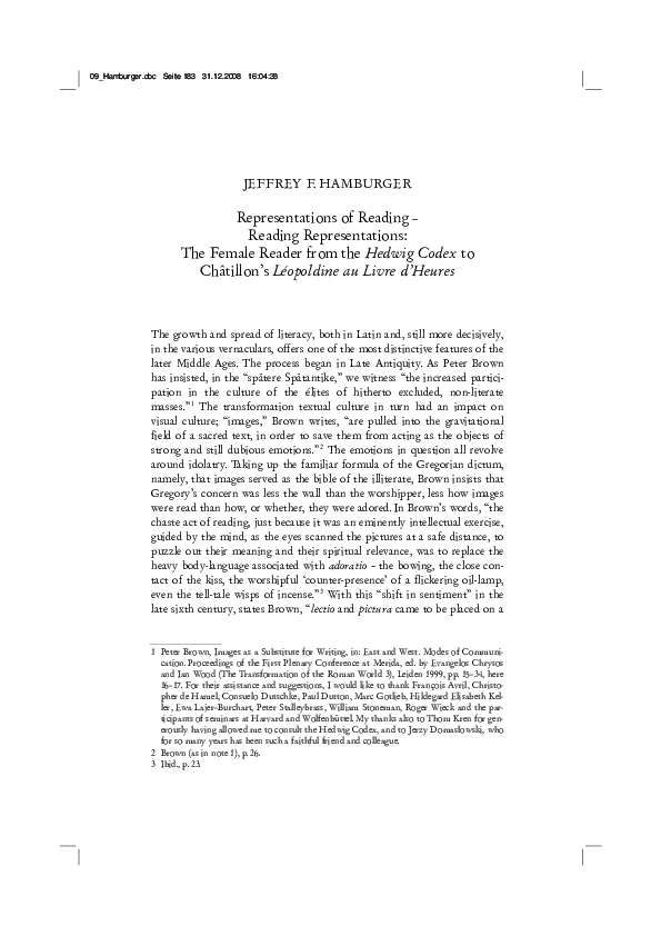 (PDF) Representations of Reading - Reading Representations: The Female ...